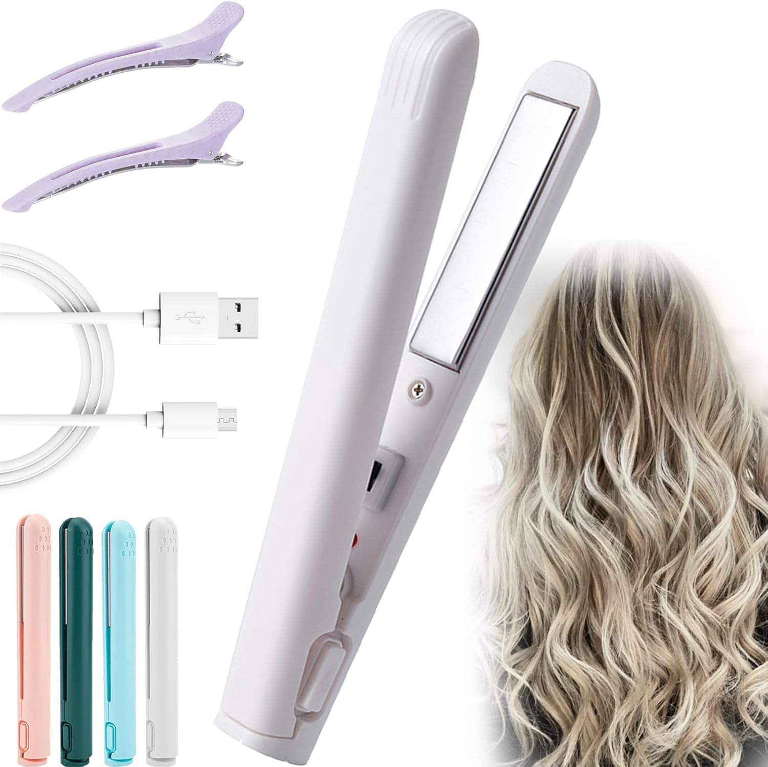 Hermnsa Dualglaum Mini Dual-Purpose Curling Iron, Hermnsa Curling Iron, Daul Glaum Curl Irons, 2 ...