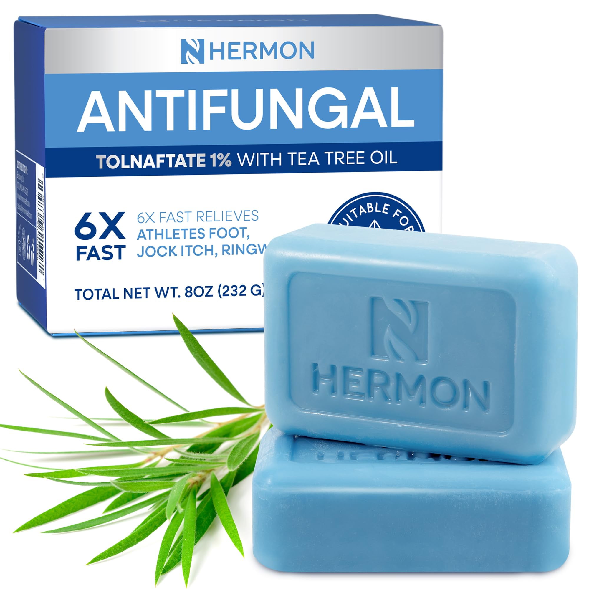 Hermon Antifungal Soap with DPF11 Tea Tree Oil: Antifungal Bar Soothing ...
