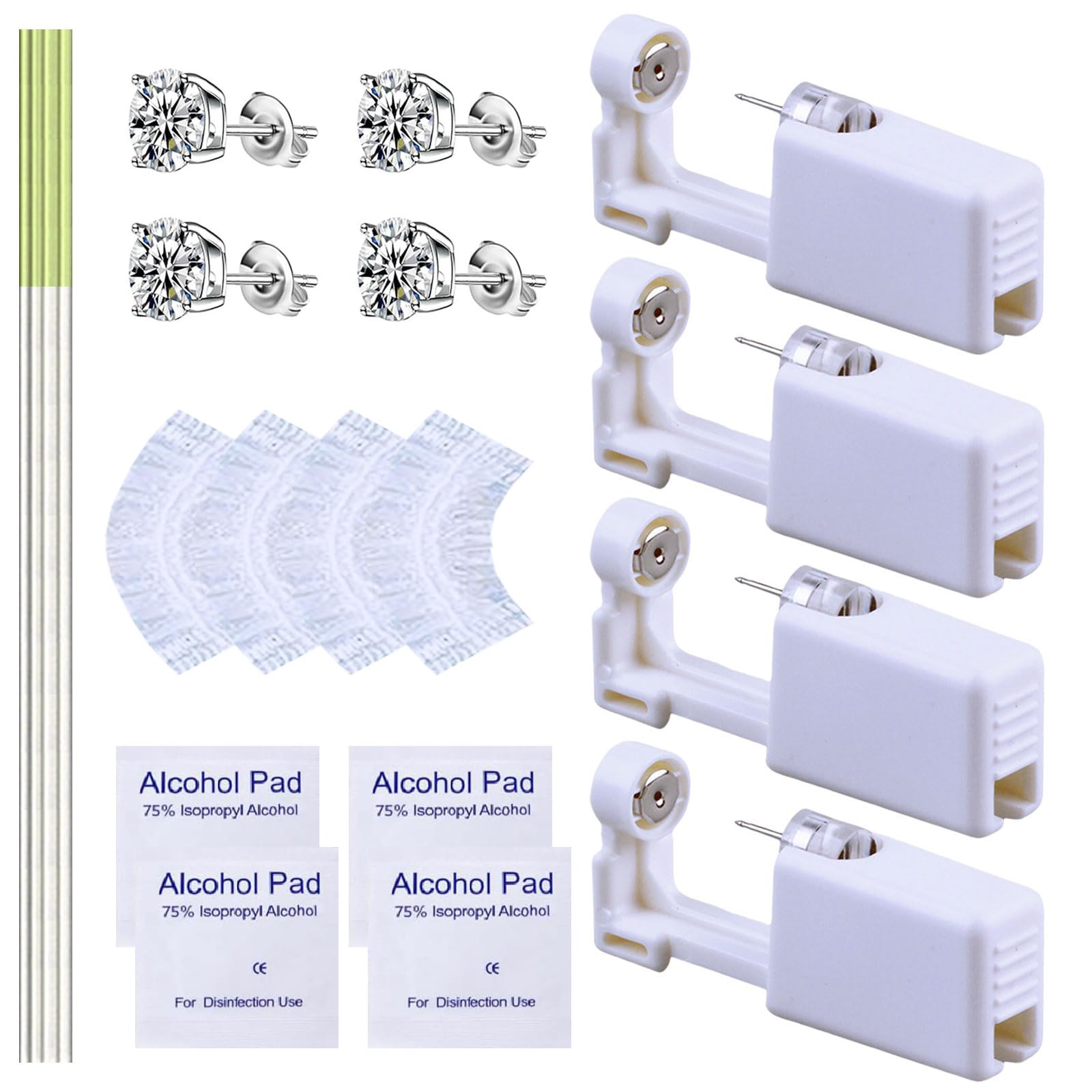 Hermosa 4 Pcs Ear Piercing Kit, Safety Piercing Gun Tool, Disposable ...