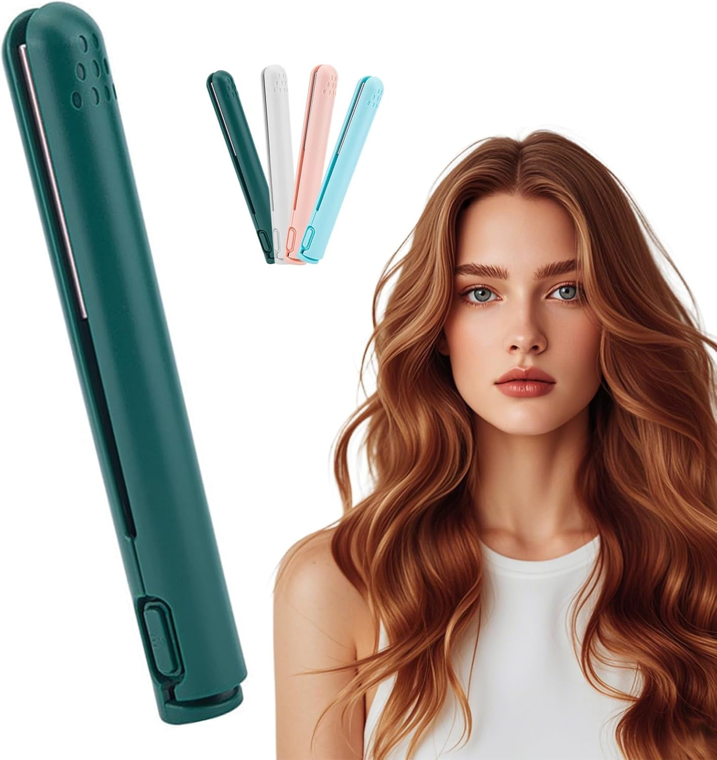 Hermsa DualGlam Mini Dual-Purpose Curling Iron for Short Hair - 2-in-1 Travel Curling Wand ...