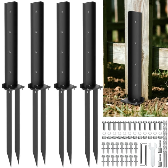 Hermsche Fence Post Repair Kit Heavy Duty H Shape Fence Post Anchor ...
