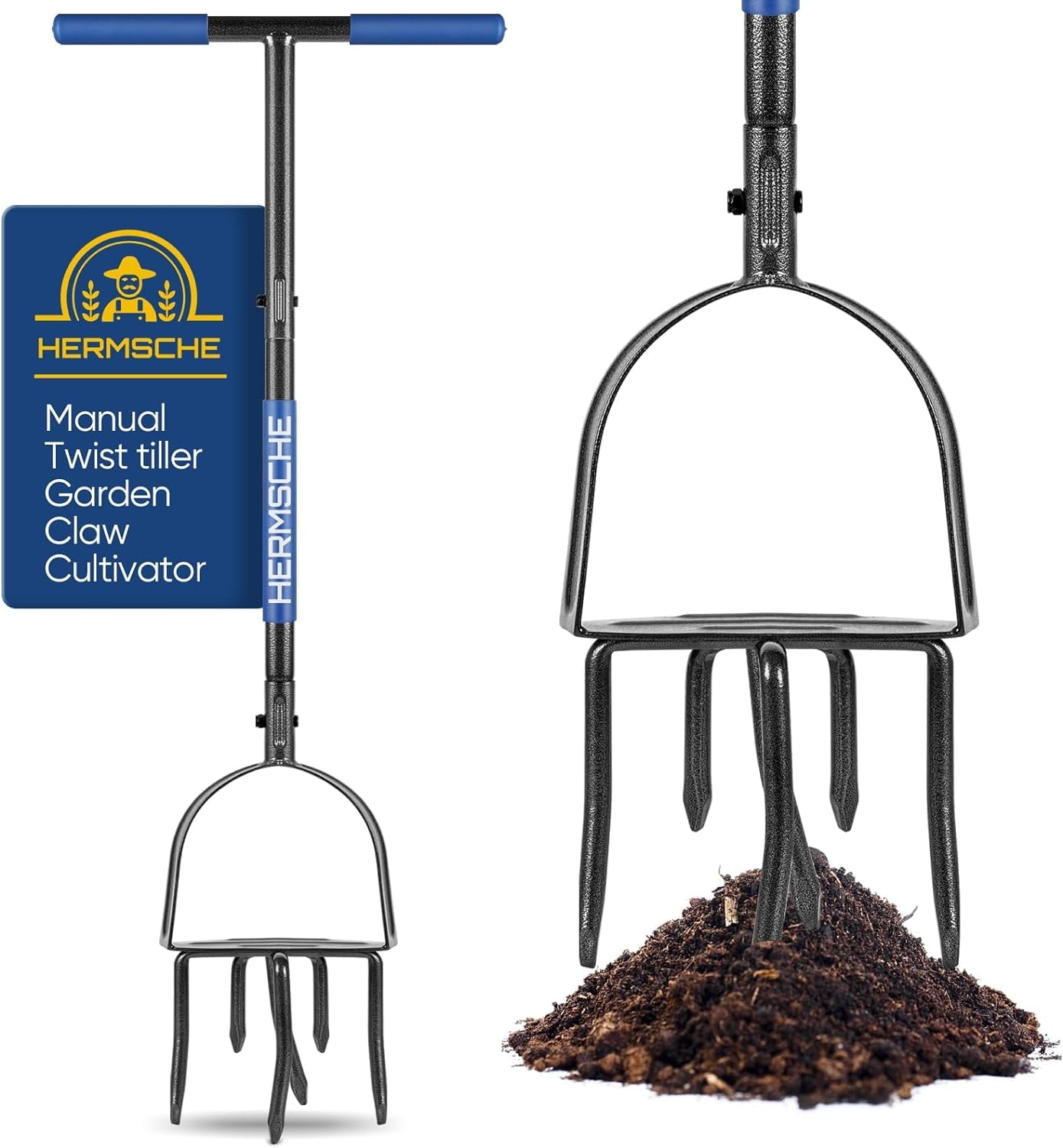 Twist Tiller Manual Hand Tiller Garden Claw Cultivator