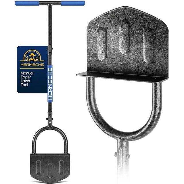 Hermsche Garden Edging Hand Tool, Half Moon Lawn Edger with T-Grip ...