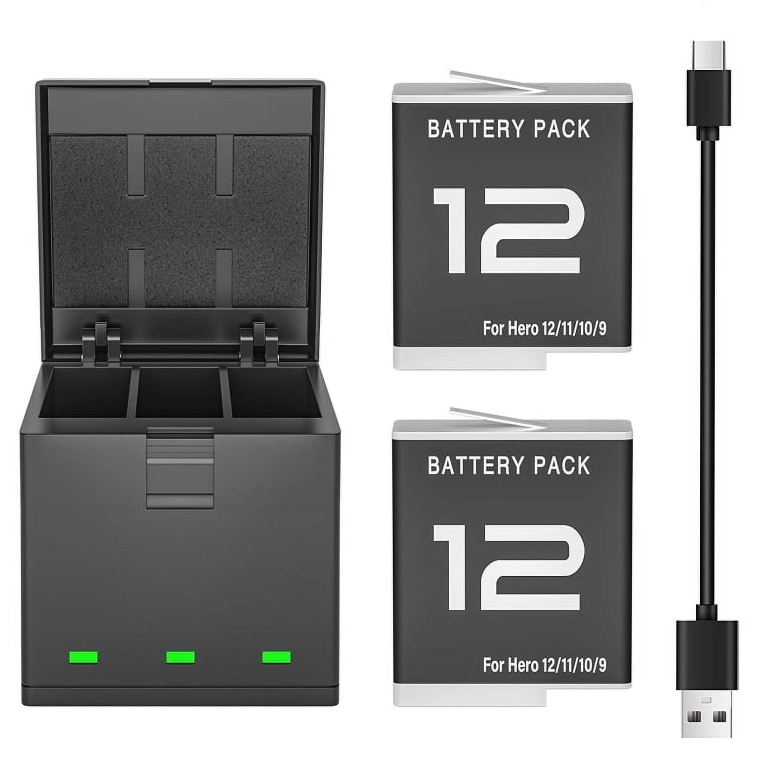 Hero 12 Batteries for GoPro Hero 12 Black Camera, 2-Pack Go Pro 12 ...