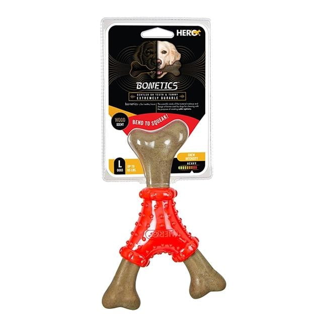 Hero 711085642701 Bonetics Noisy Joint Wishbone Dog Treat - Large ...