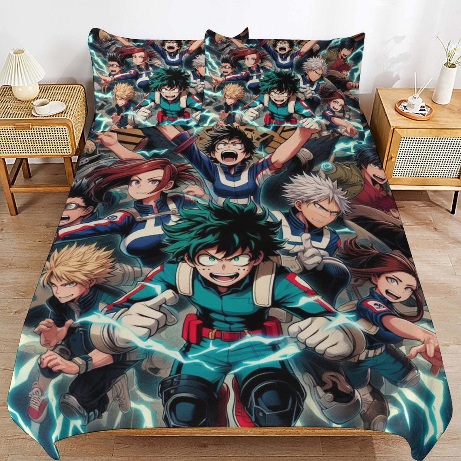 My Hero Academia 3 Pieces Bedding Set 3D Printed Lightweight Bed Quilt ...