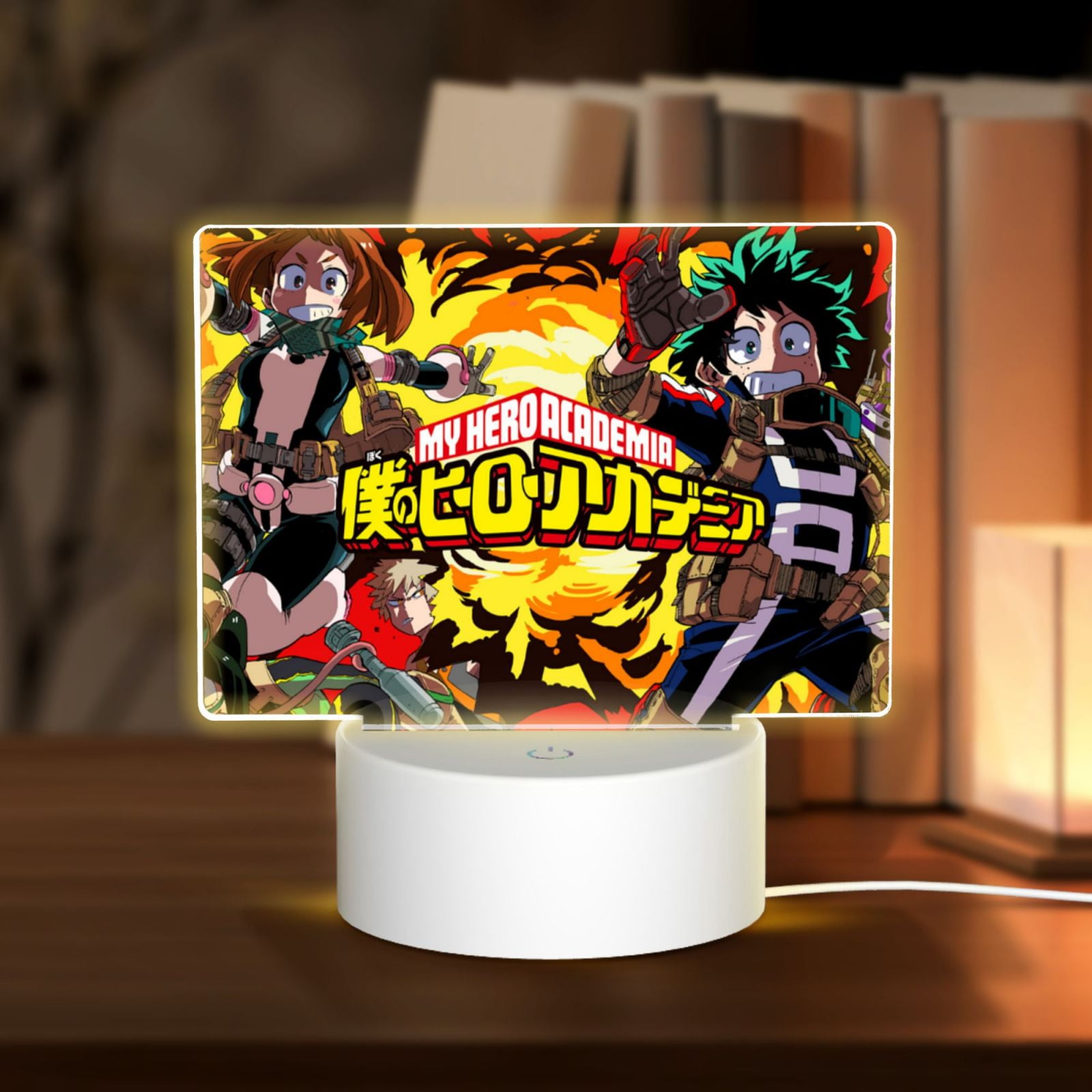 My Hero Academia Acrylic Night Light Adjustable 3 Light Modes USB Cable ...