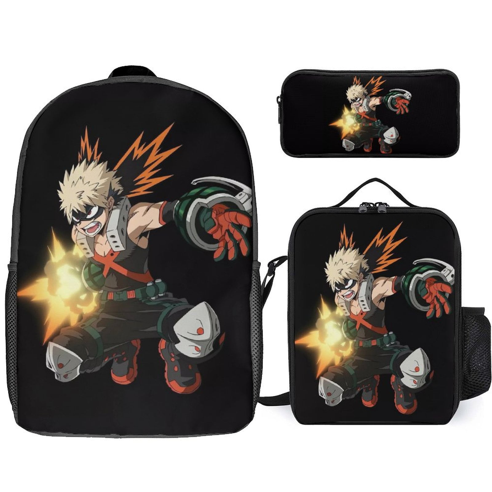 My Hero Academia Bakugo Katsuki 3 Piece Backpack Set with Lunch Bag ...