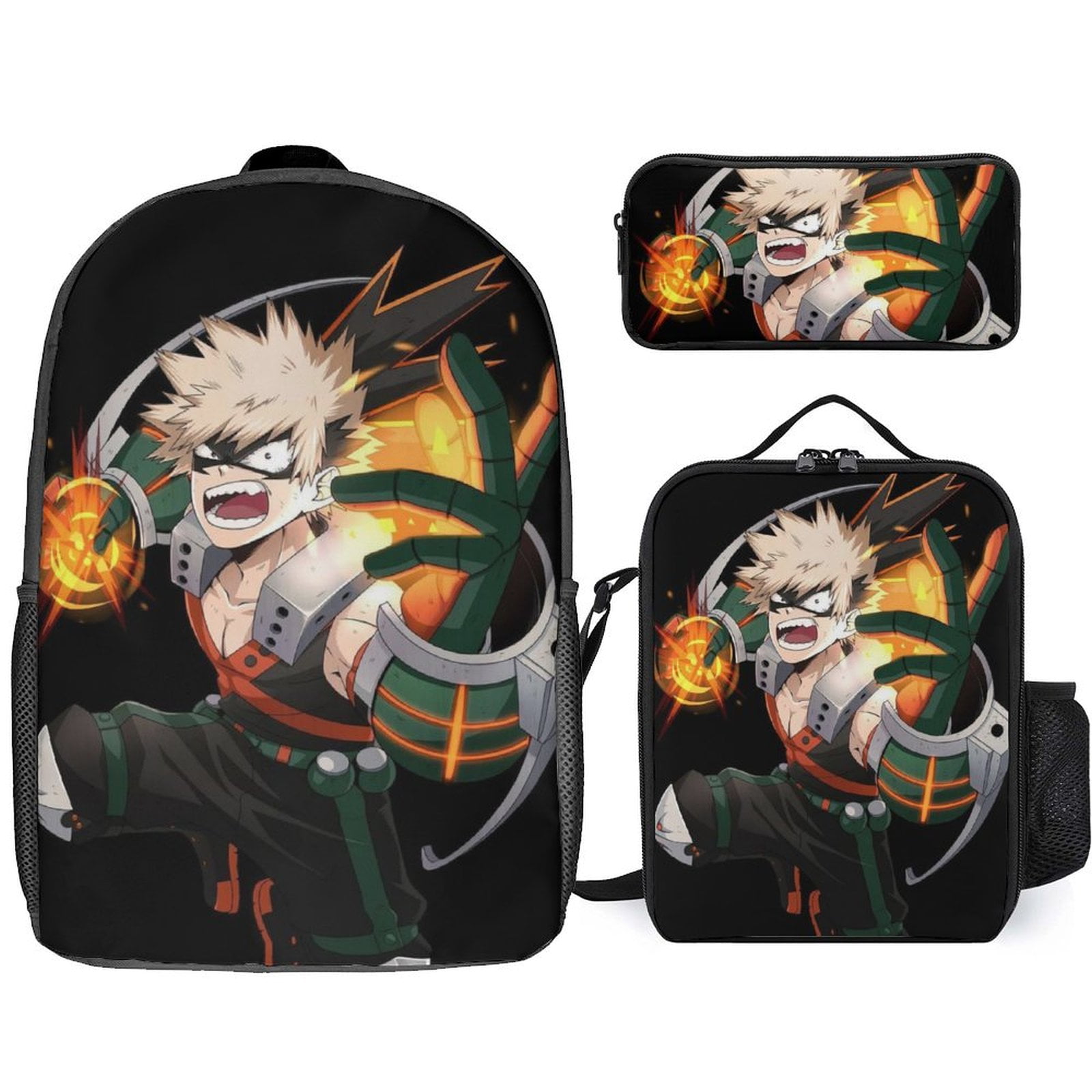 My Hero Academia Bakugo Katsuki 3 Piece Backpack Set with Lunch Bag ...
