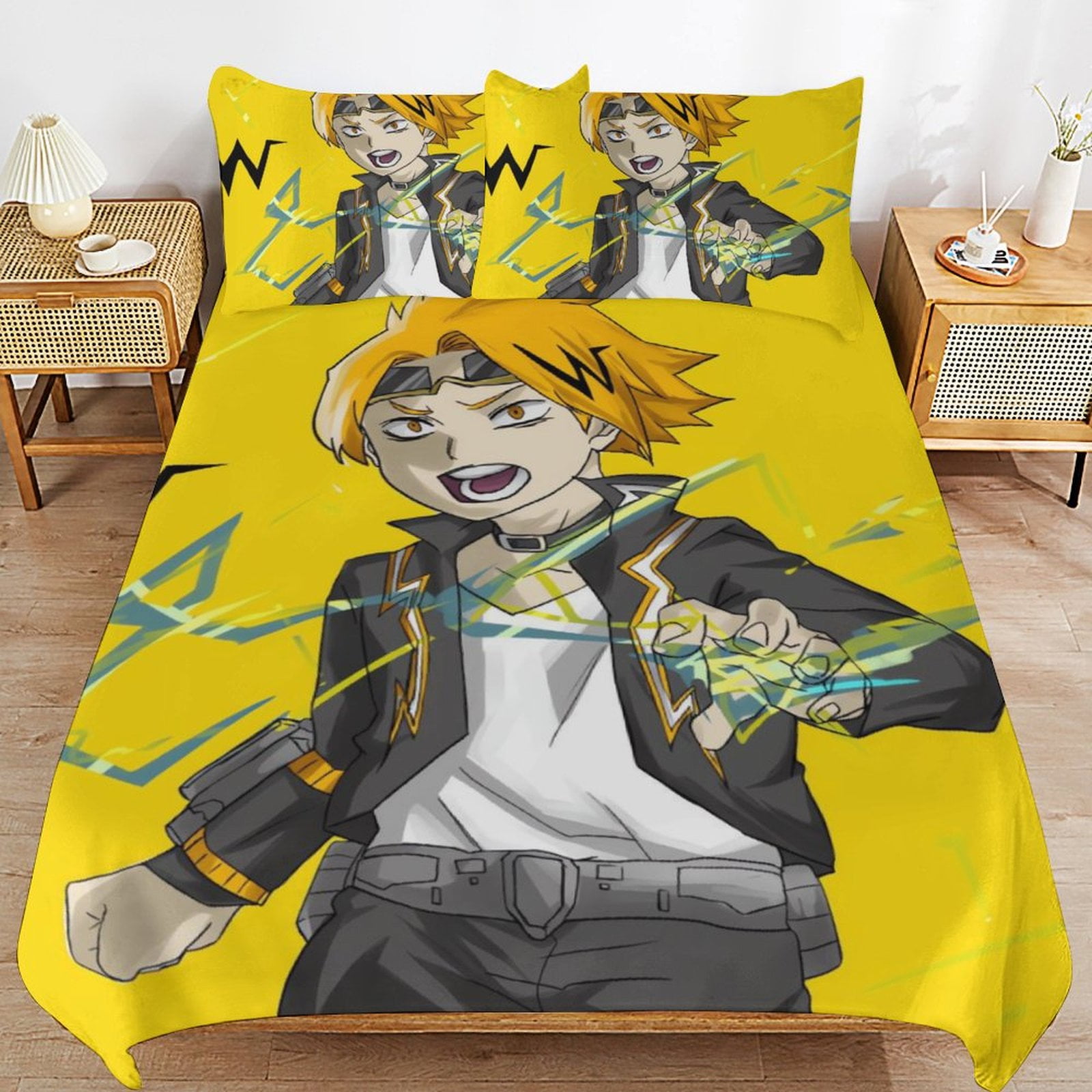 My Hero Academia Denki Kaminari Bed Duvet Cover Microfiber Bedding Sets ...