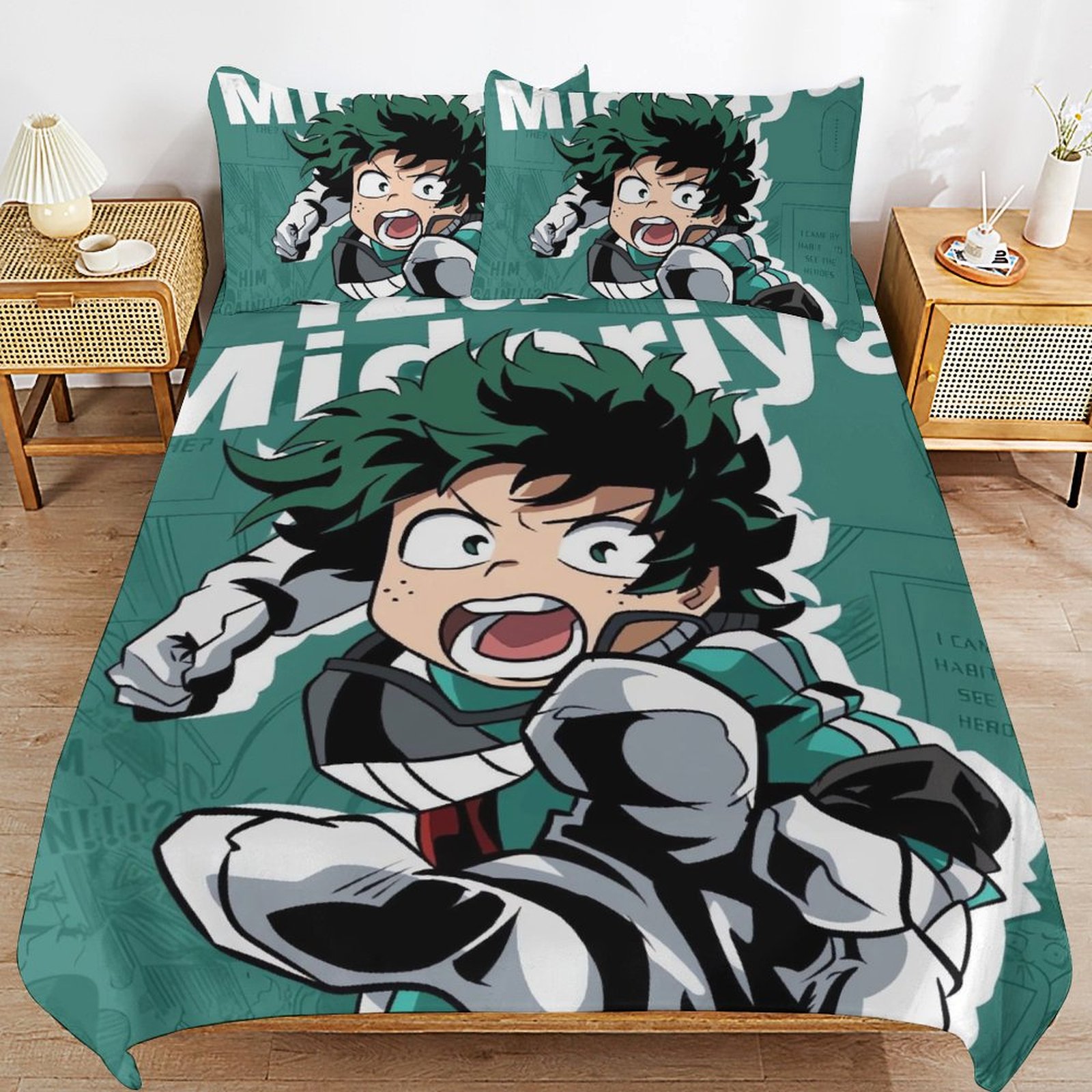 My Hero Academia Izuku Midoriya Bed Duvet Cover Microfiber Bedding Sets ...