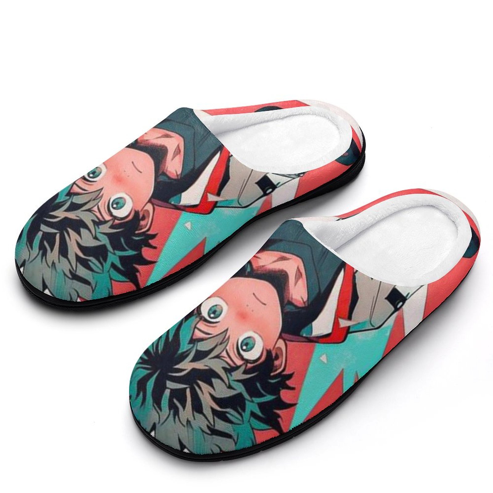 My Hero Academia MHA Fuzzy Cotton Slippers For Mens Winter Cotton ...
