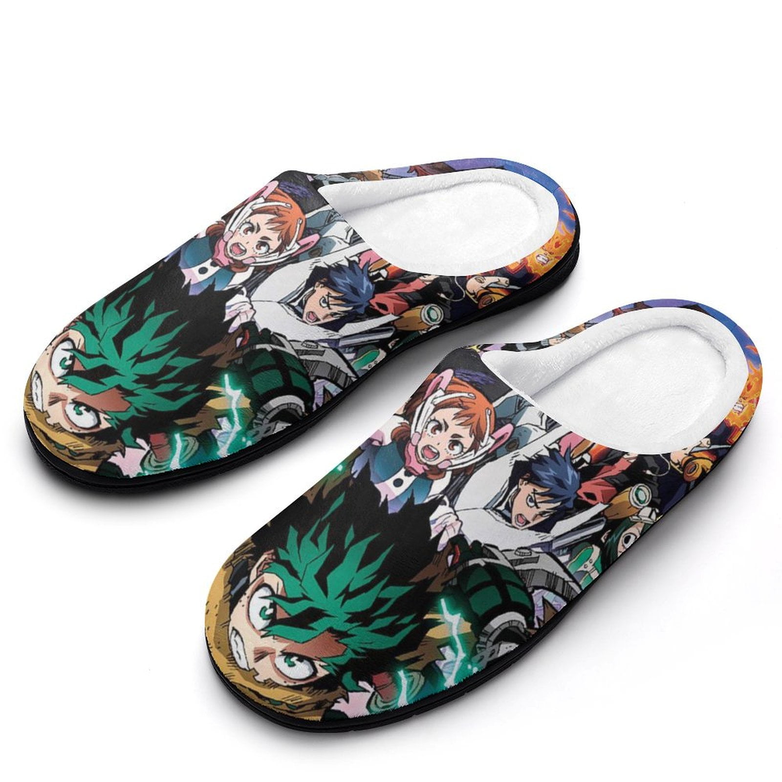 My Hero Academia Mha Boku Fuzzy Cotton Slippers For Mens Winter Cotton ...