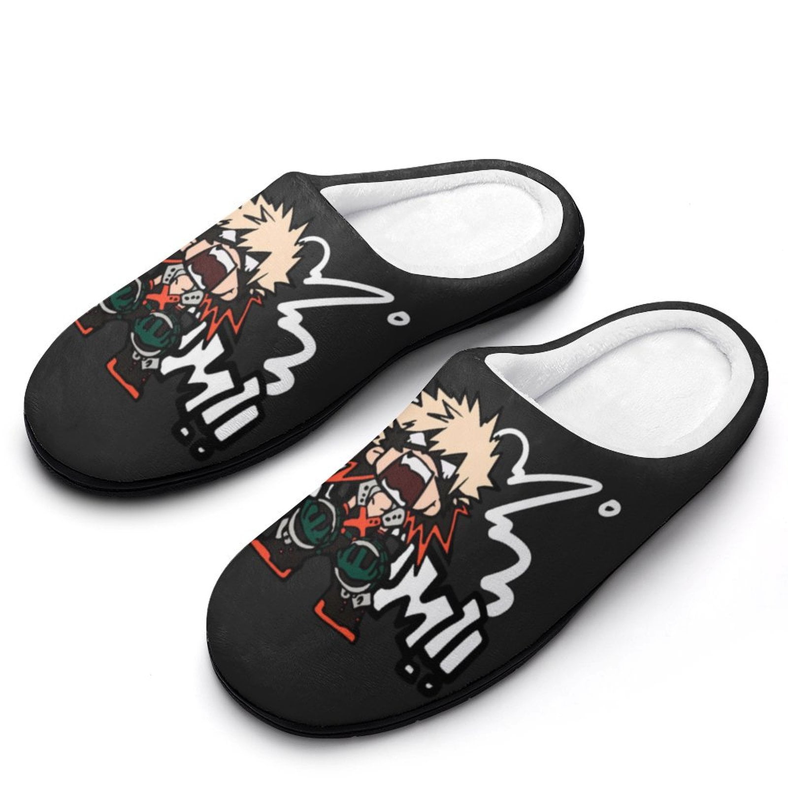 My Hero Academia Mha Fuzzy Cotton Slippers For Mens Winter Cotton ...
