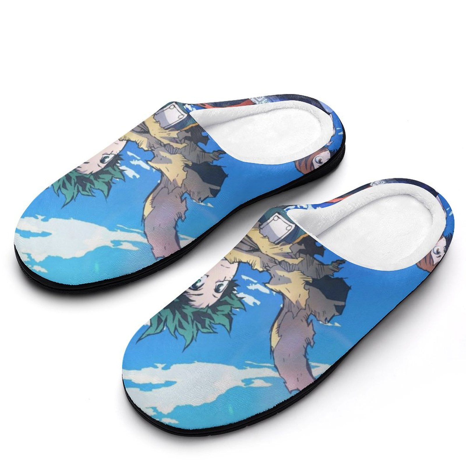 My Hero Academia Mha Fuzzy Cotton Slippers For Mens Winter Cotton ...