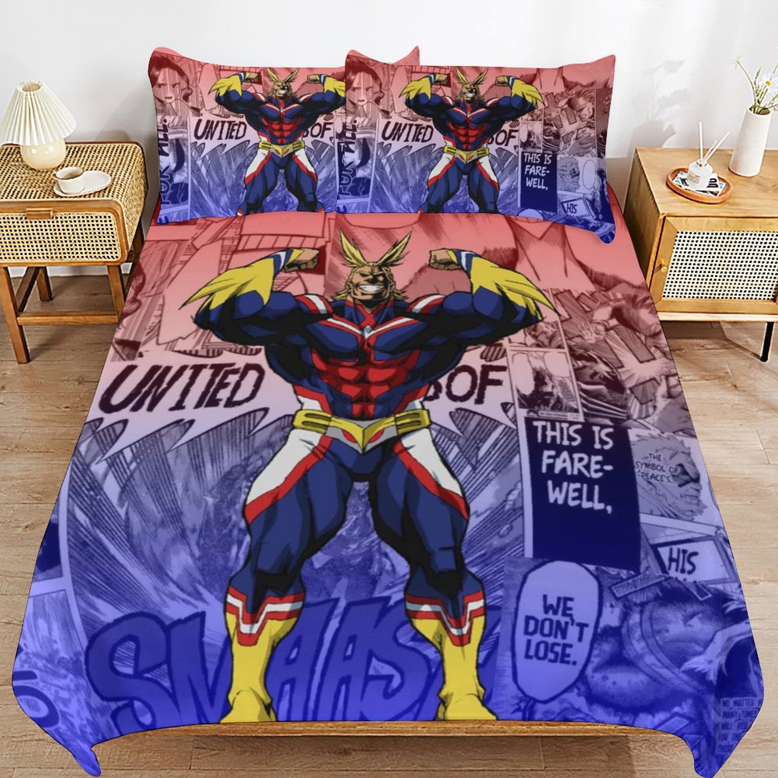 My Hero Academia All Might Bed Duvet Cover Microfiber Bedding Sets 3D ...