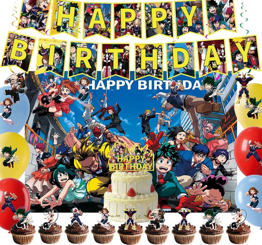 My Hero Academia Party Supplies, Birthday Party Decorations Set Include ...