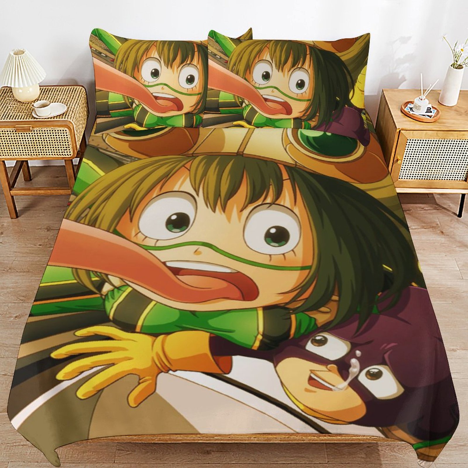 My Hero Academia Tsuyu Asui Bed Duvet Cover Microfiber Bedding Sets 3D ...