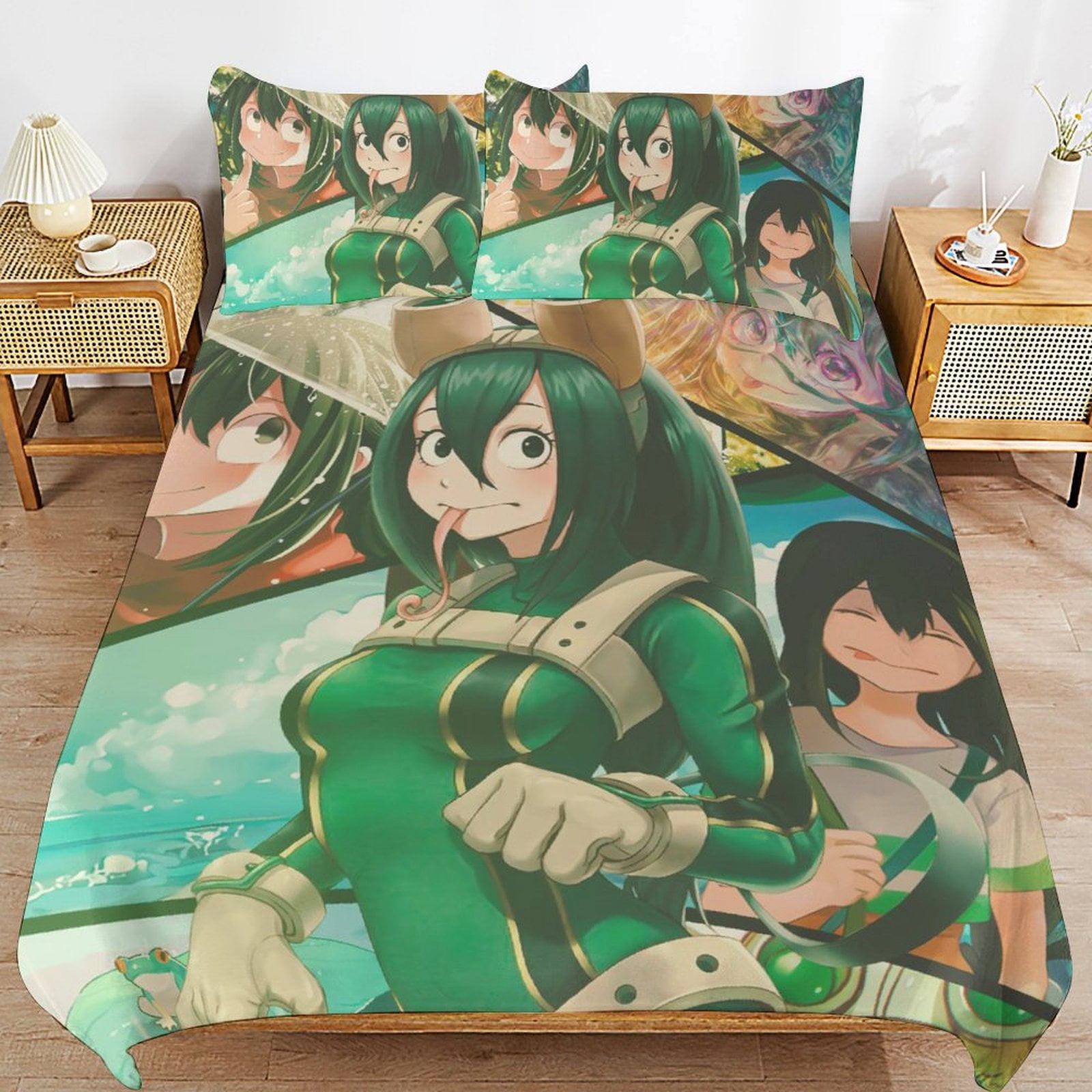 My Hero Academia Tsuyu Asui Bed Duvet Cover Microfiber Bedding Sets 3D ...