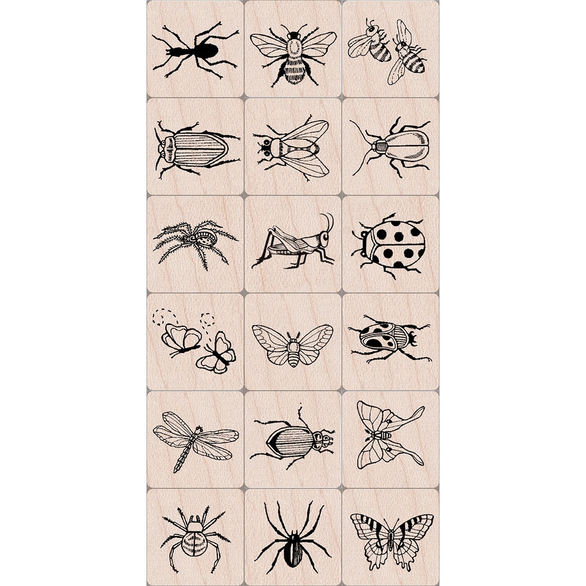 Hero Arts Bugs Stamp Set, 3 x 5 Inch Tub, Set of 18, includes Ink Cube ...