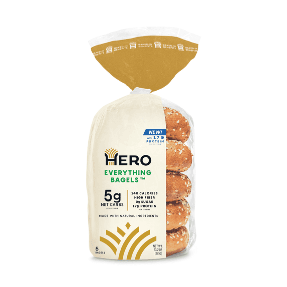 Hero Bread Everything Bagels, 13.2 oz (pack of 1) - Walmart.com
