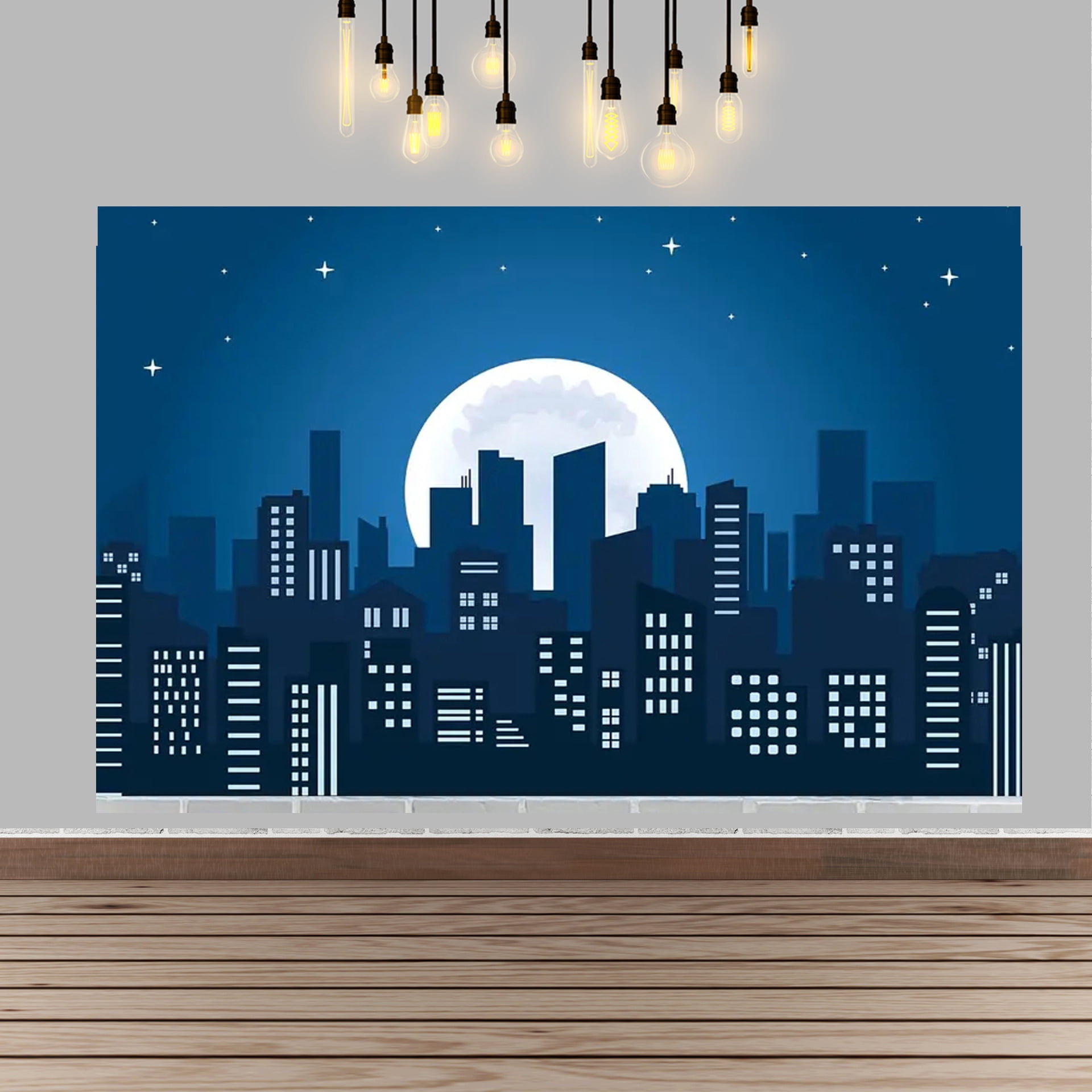 Hero City Theme Backdrop Cartoon Banner Background Boys Girls Birthday ...