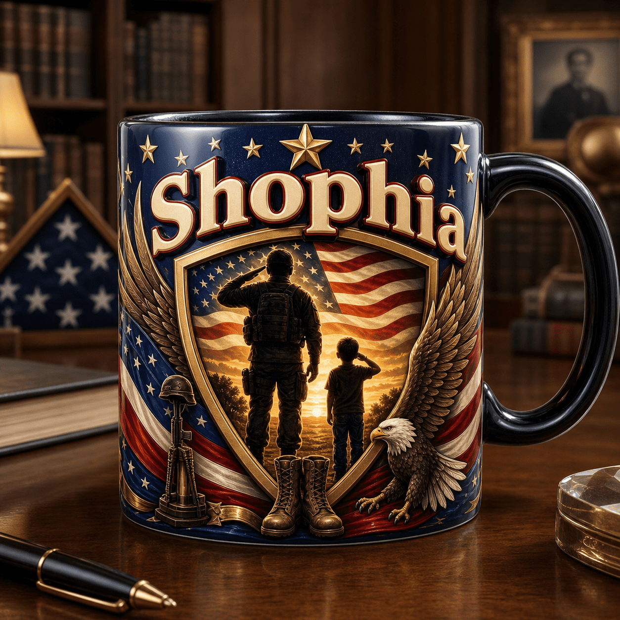 Hero Dad Mug 3D Father Day Personalized Military Dad Gift for Dad ...