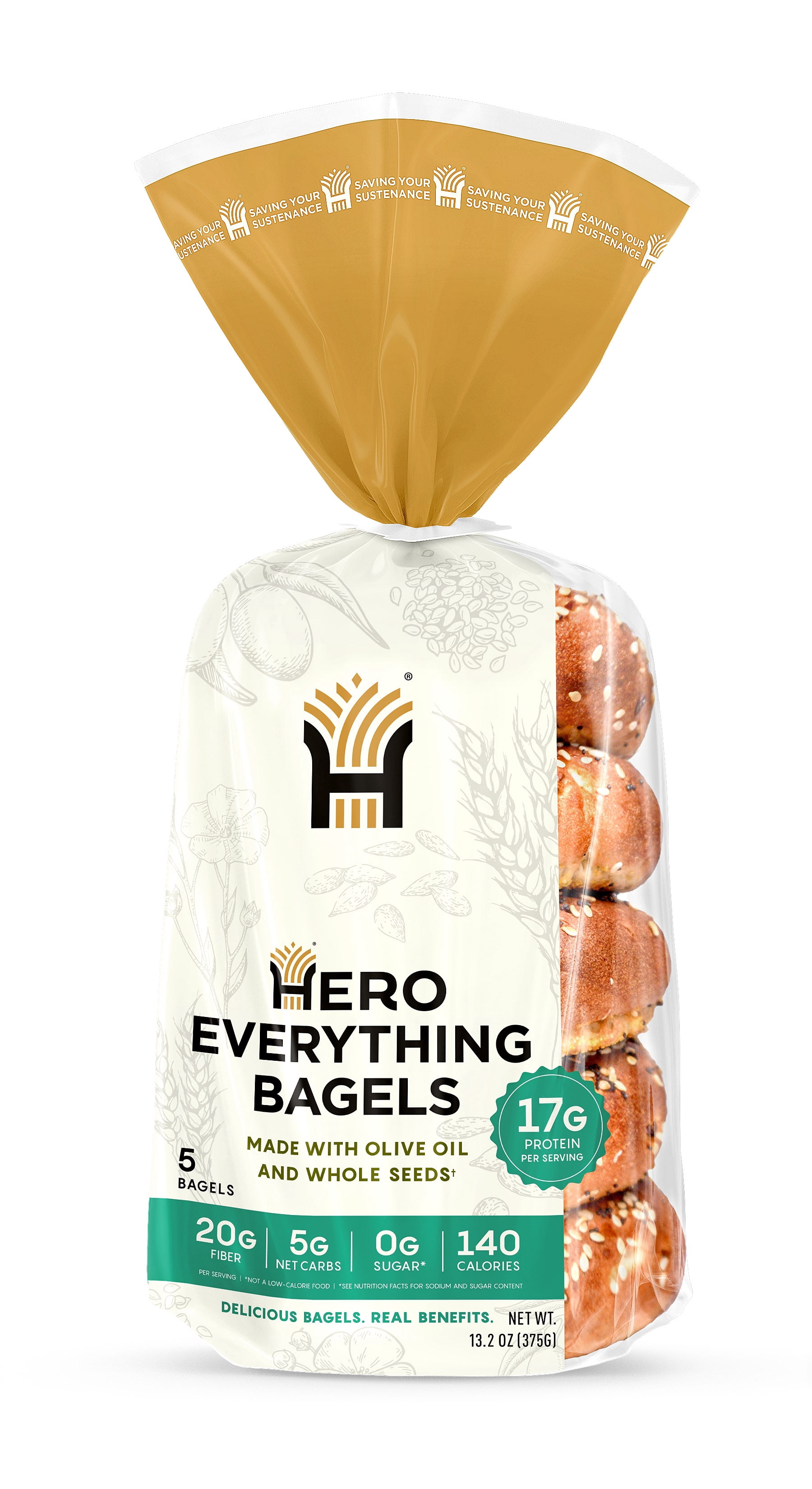 Hero Bread Everything Bagels, 13.2 oz - Walmart.com