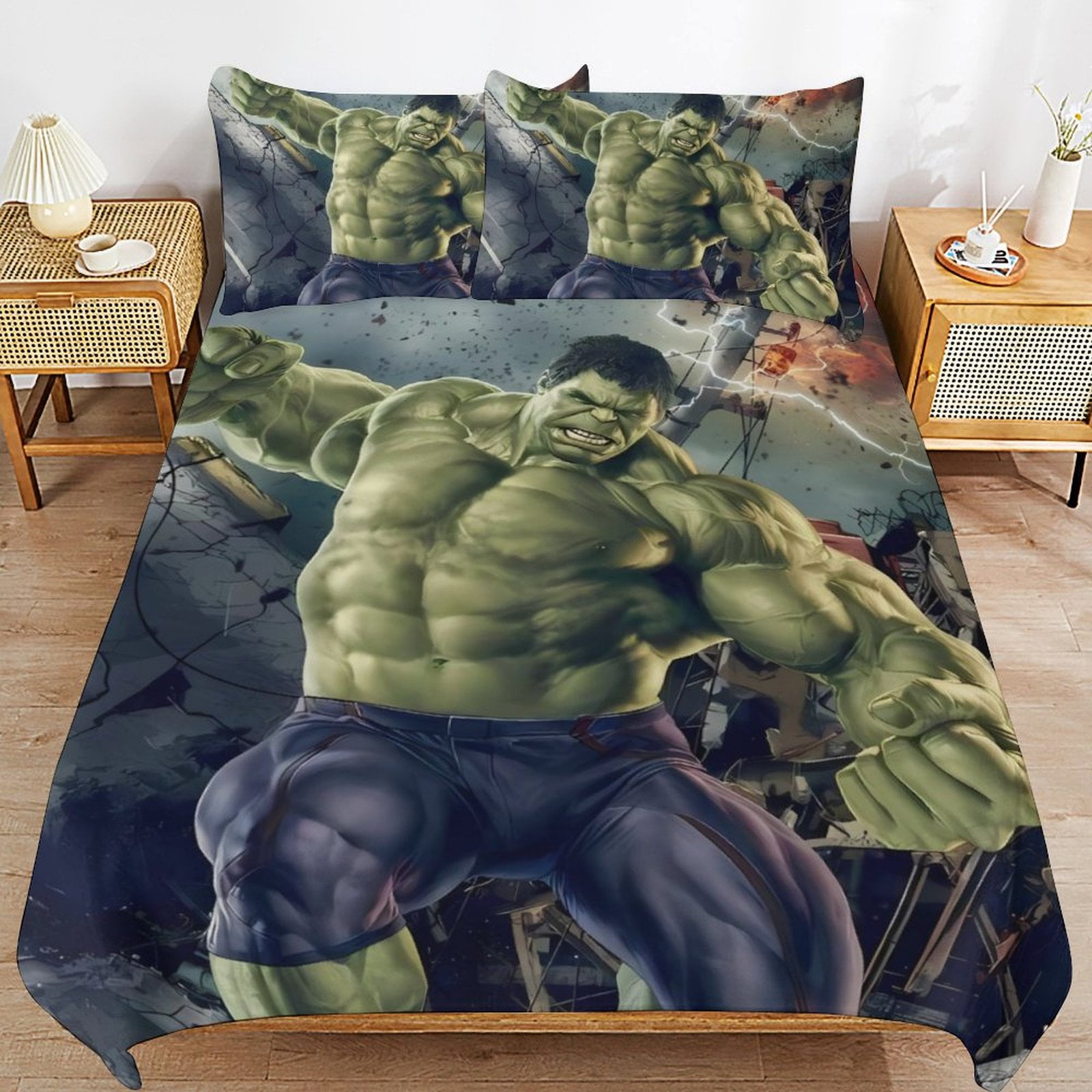 Hero Hulk Bed Duvet Cover Microfiber Bedding Sets 3D Printed ...