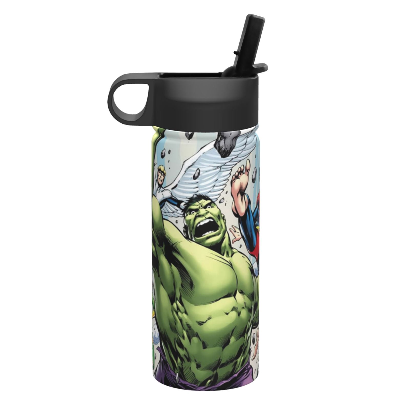 Hero Hulk Kids Insulated Water Bottle With Straw - 18 Oz Stainless ...