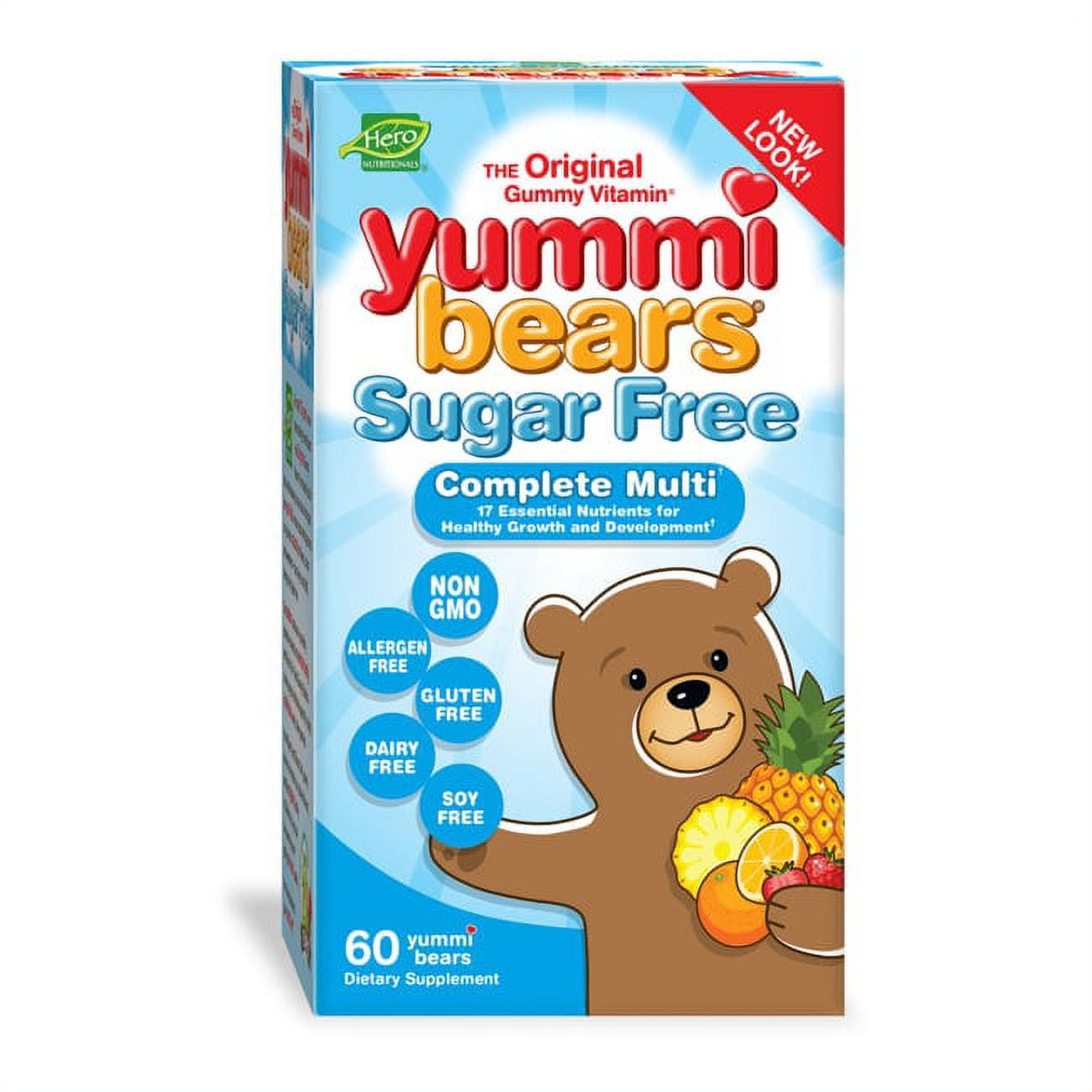 Gummy Vitamin Yummy Bears Sugar Free- 60 Yummi Bears - Walmart.com