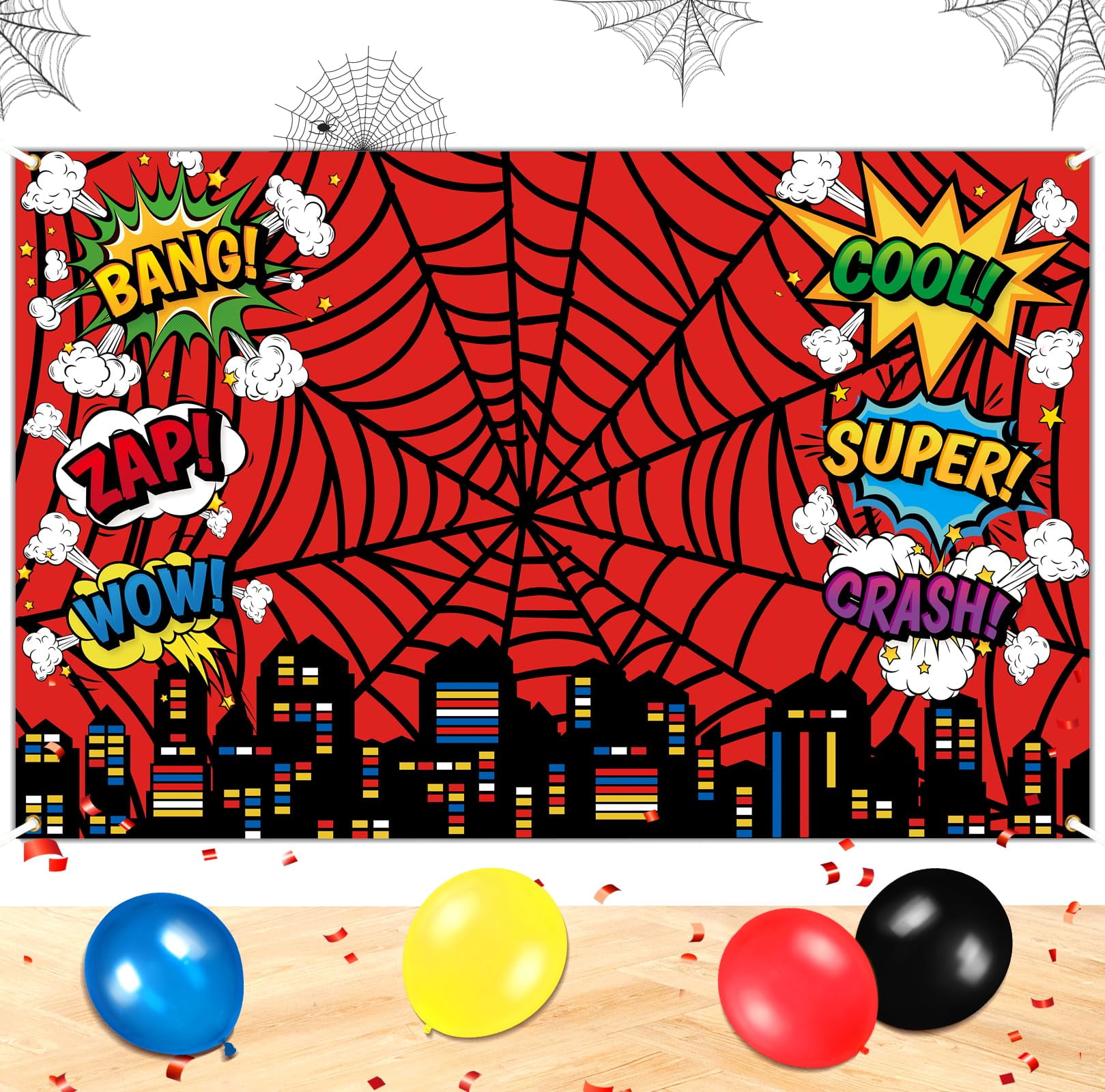 Hero Party Decoration Hero MMF7 Theme Banner Backdrop Cityscape Scenes ...