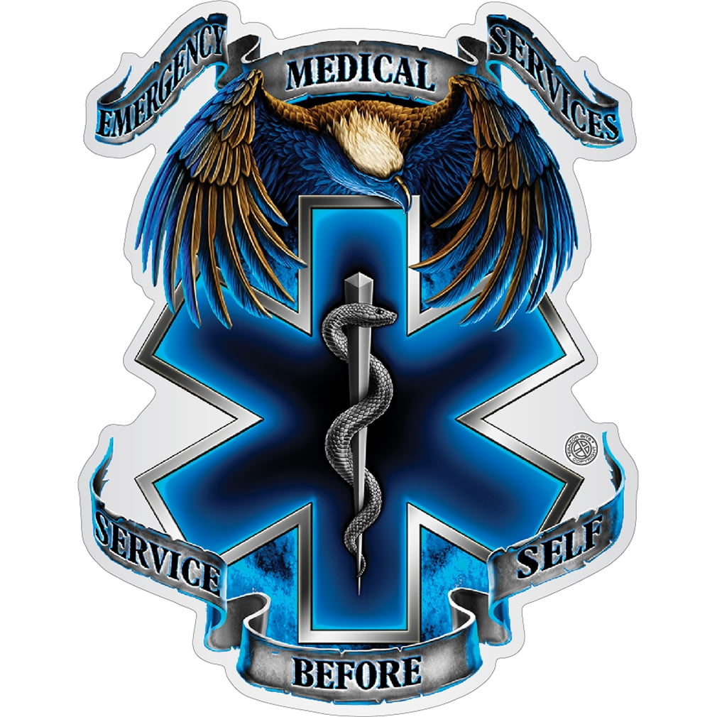 Hero's EMS EMT White vinyl Reflective Decal 6In - Walmart.com