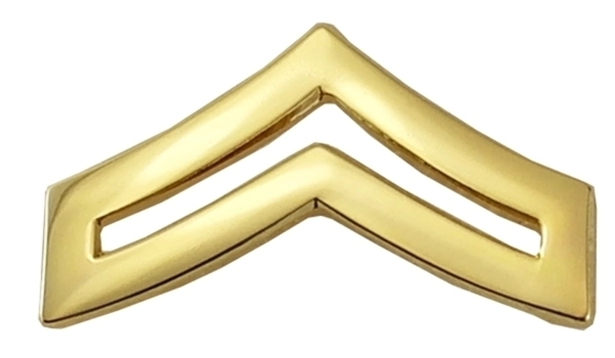 Hero's Pride CPL Chevron Insignia Pin, 1" Wide, Gold, Clutch Back, Pair ...