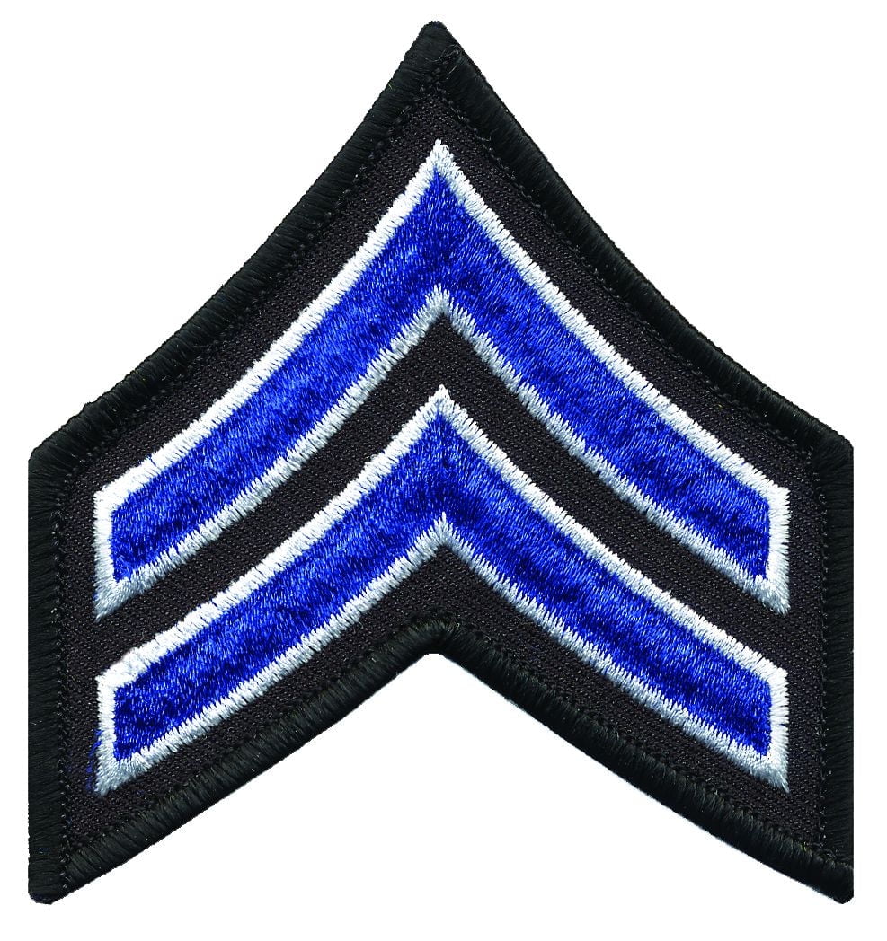 Hero's Pride CPL Chevron Patches, Merrowed Border, Royal Blue/White on ...