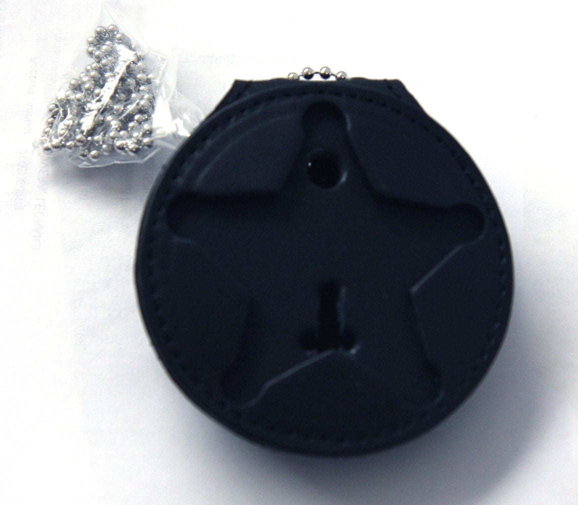 Hero’s Pride Deluxe Leather Badge Holder with Chain & Clip – Fits 5 ...
