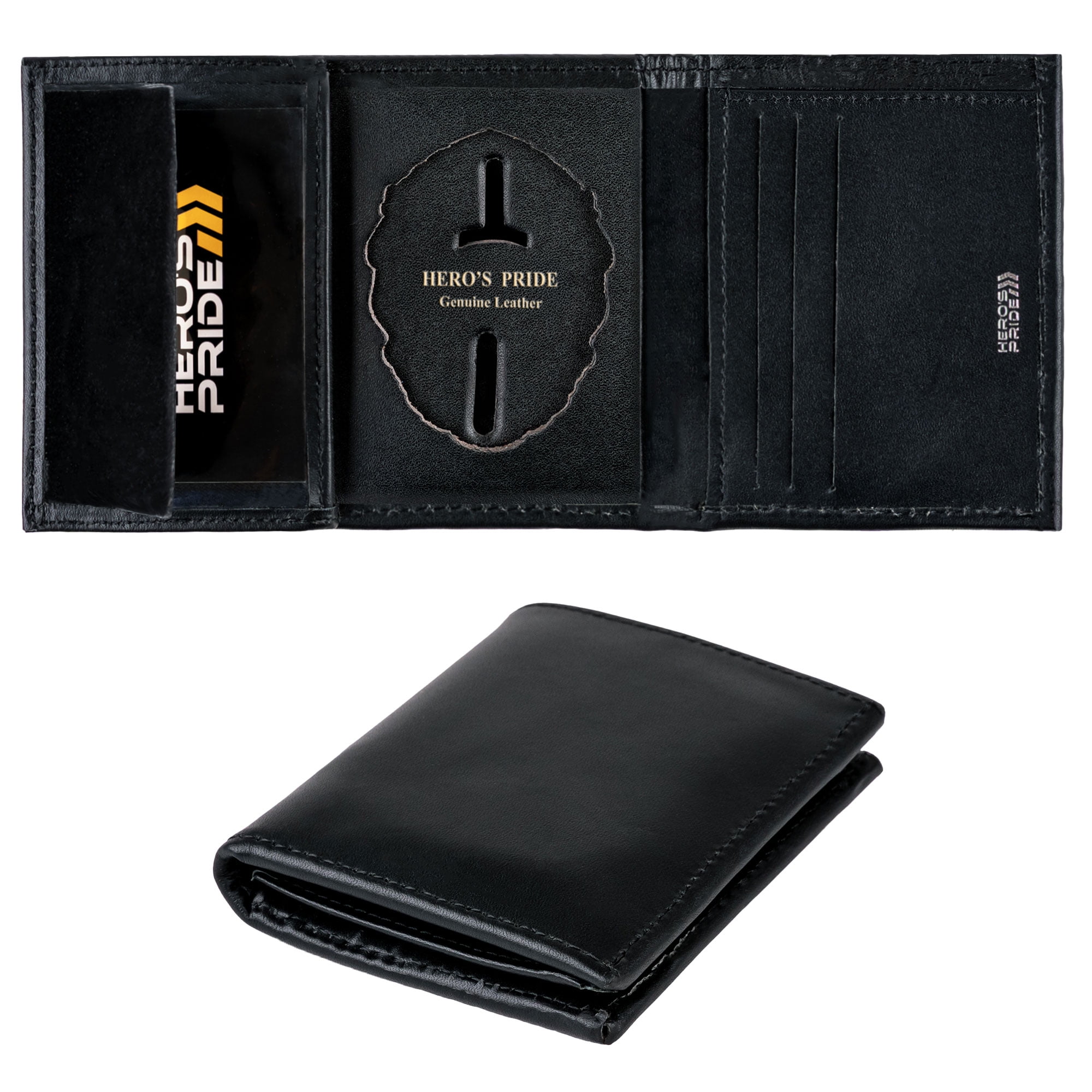 Hero’s Pride Deluxe Tri-Fold Wallet, Recessed Cutout for 2-1/4" x 3 ...