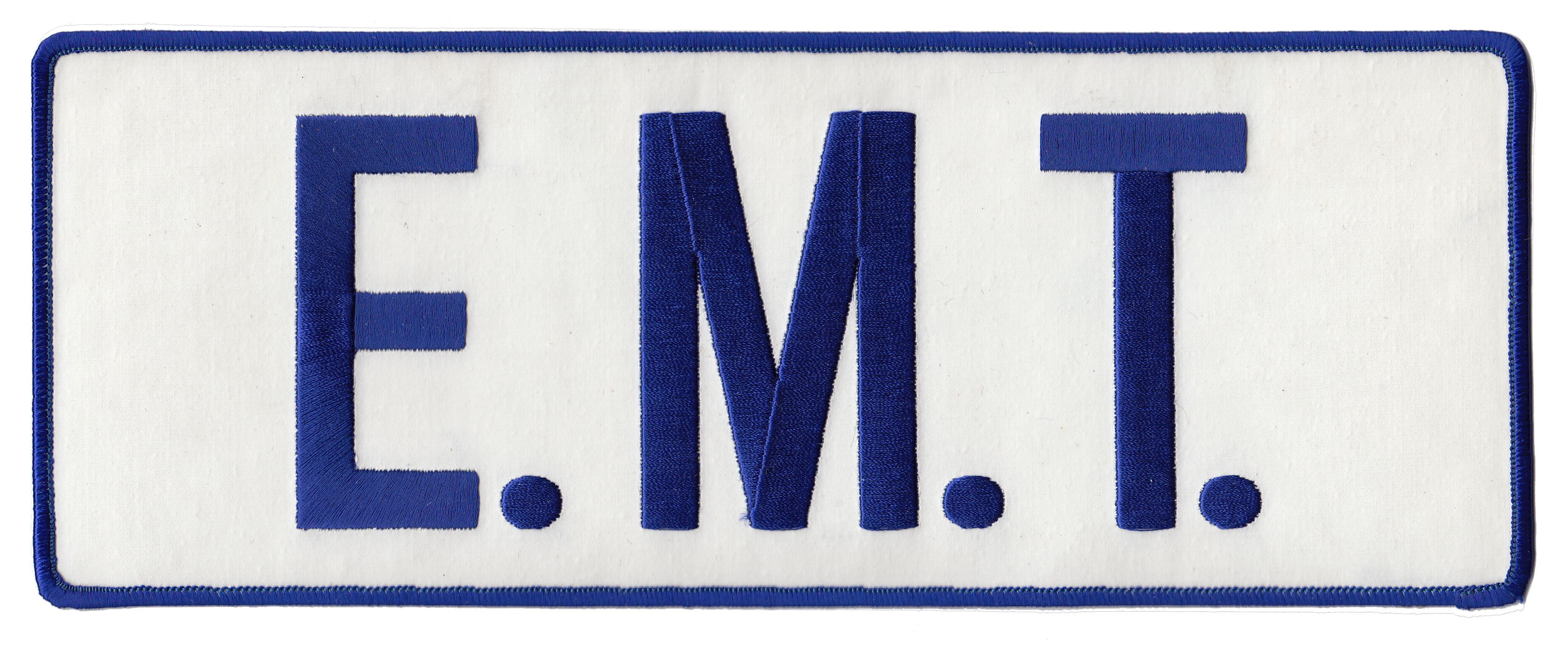 Hero's Pride EMT Reflective Back Patch, Royal Blue on White, 11x4", Sew ...