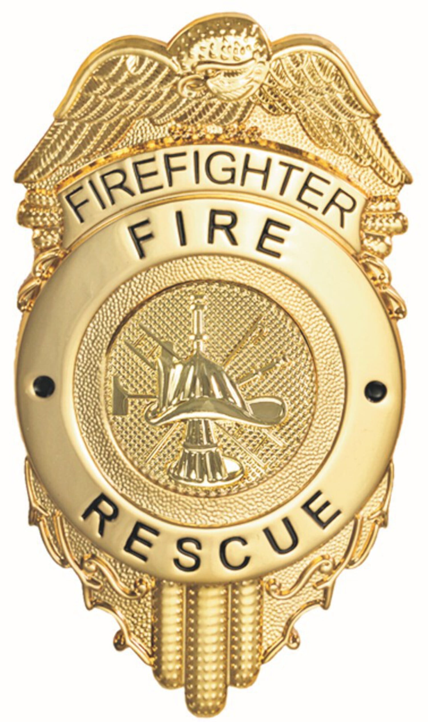 Hero’s Pride Firefighter Rescue Badge, Gold, Enameled, Pin & Catch, 2-1 ...