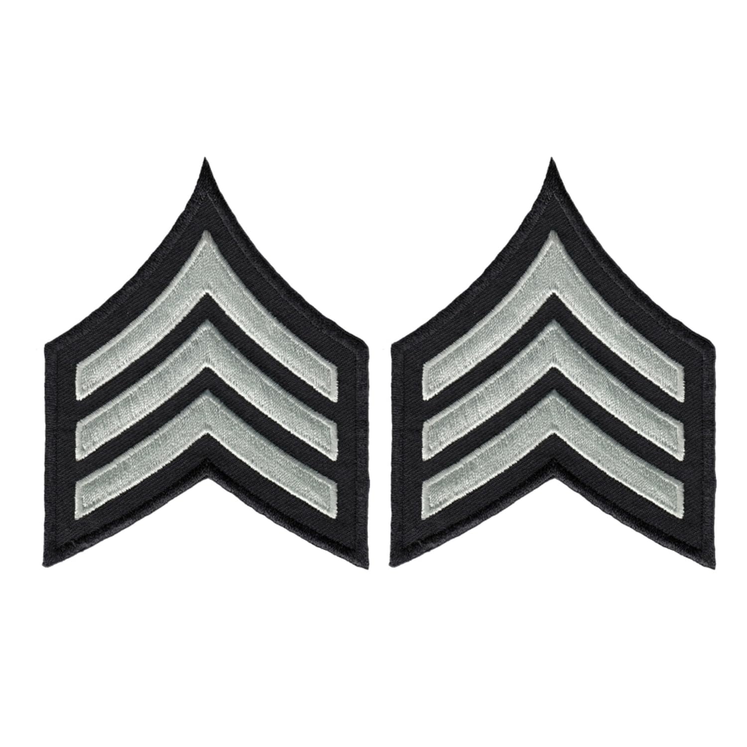 Hero's Pride LAPD Sergeant Chevrons, Pair – Silver/Grey on Black, 3-1/8 ...