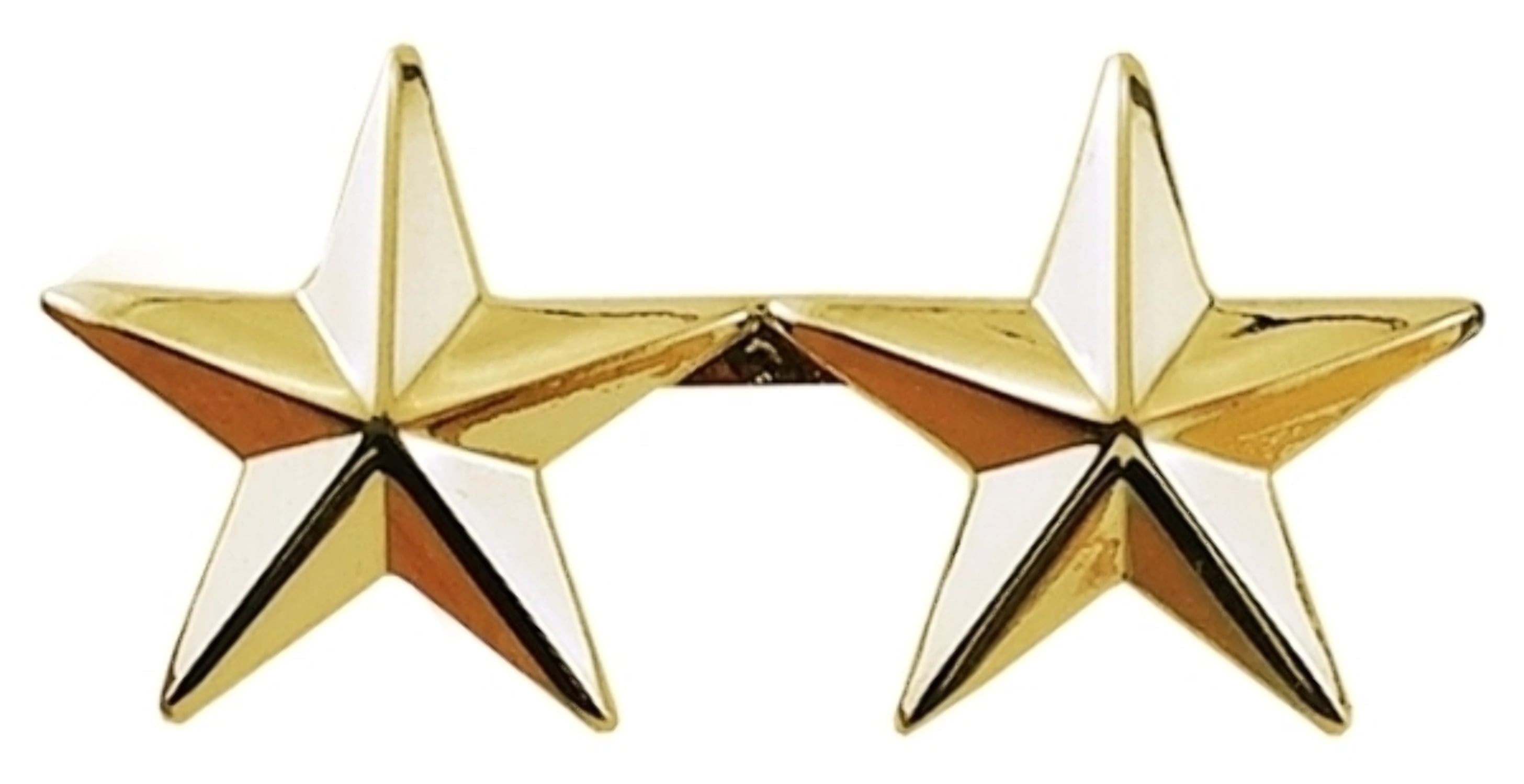 Hero's Pride Rank Insignia, Two 1" Gold Five-Pointed Star Pins, 2 Posts ...