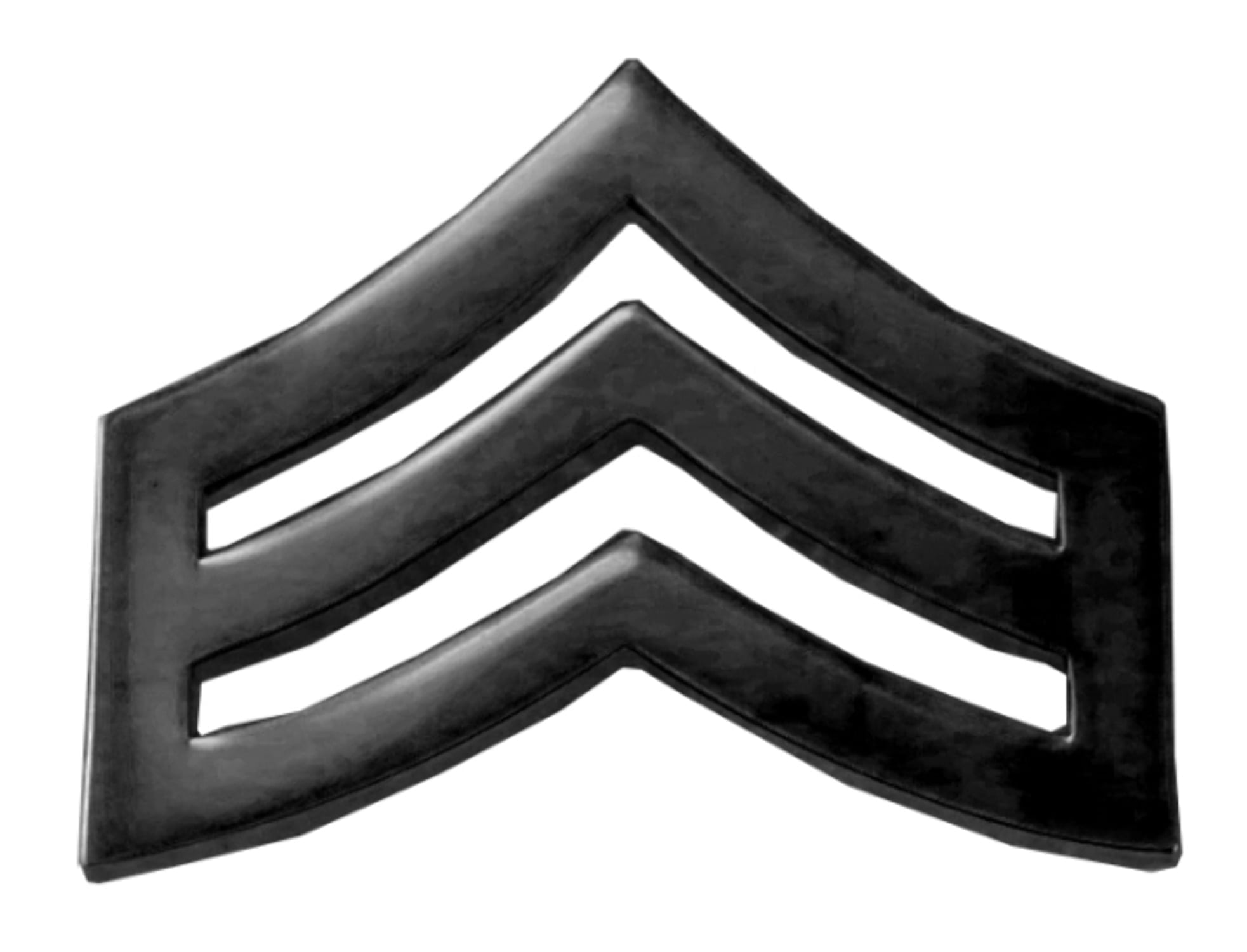 Hero's Pride SGT Chevron Insignia Pin, 1" Wide, Black, Clutch Back ...