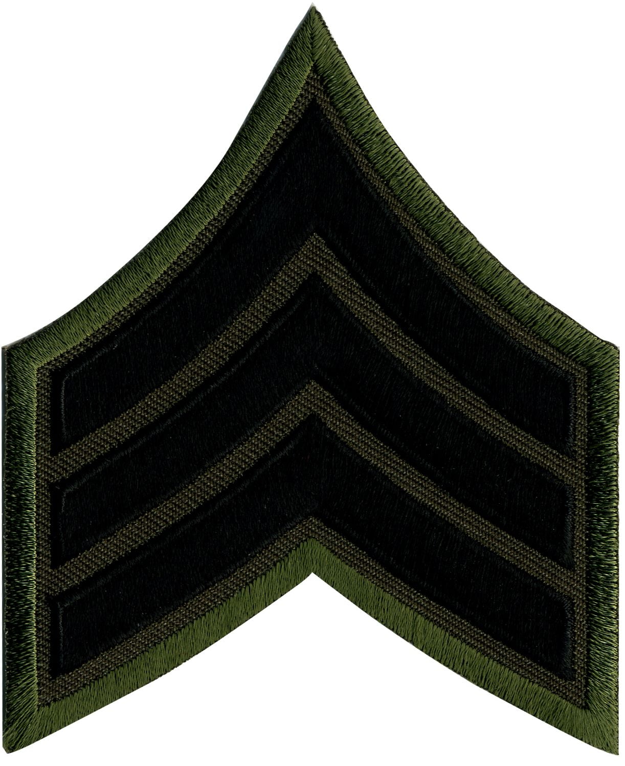 Hero's Pride SGT Chevron Patches, Black on Olive Drab, 3" Wide, Pair ...