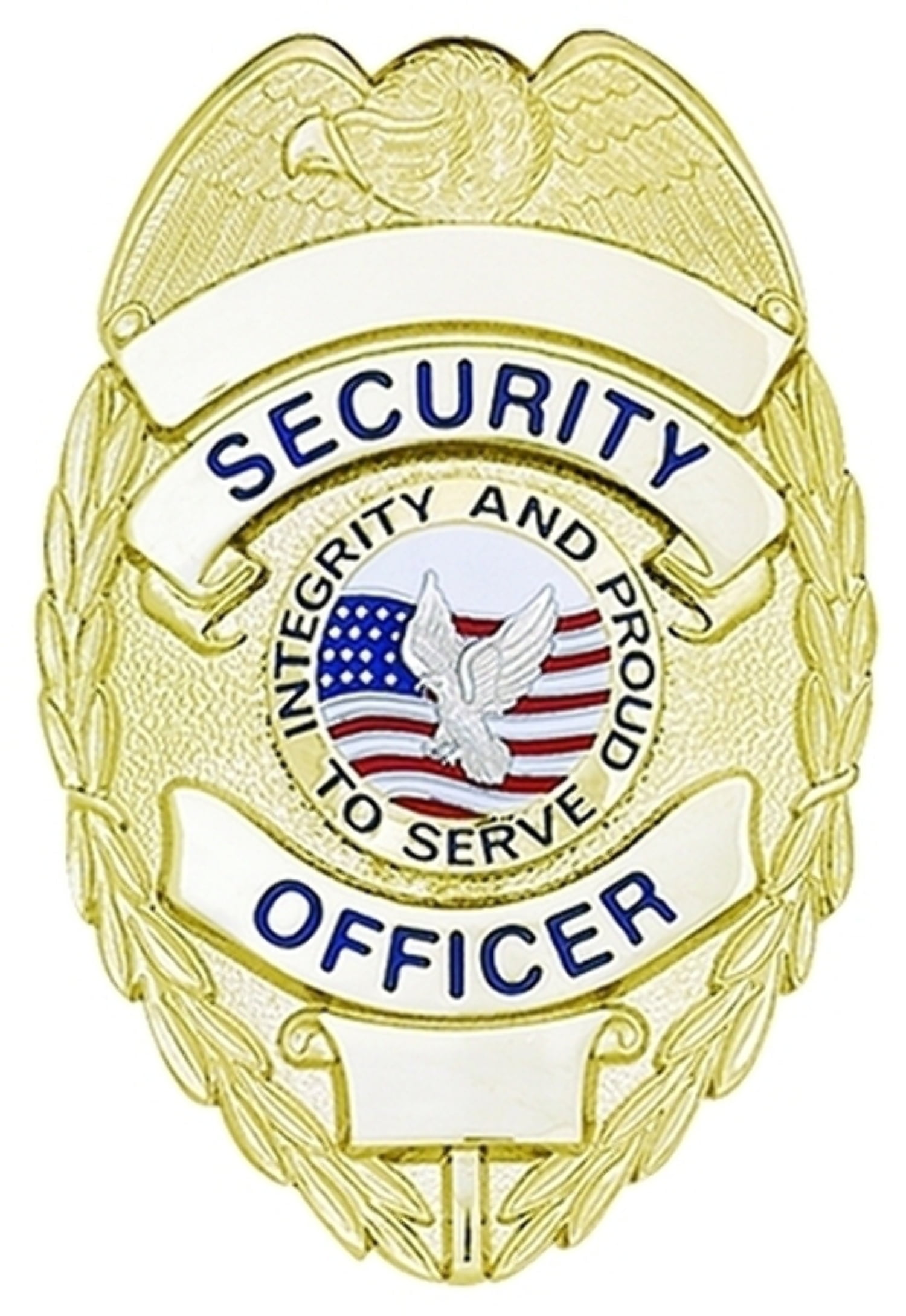 Hero’s Pride Security Officer Badge, Enameled, Gold Finish, 2-1/4x3-1/8 ...