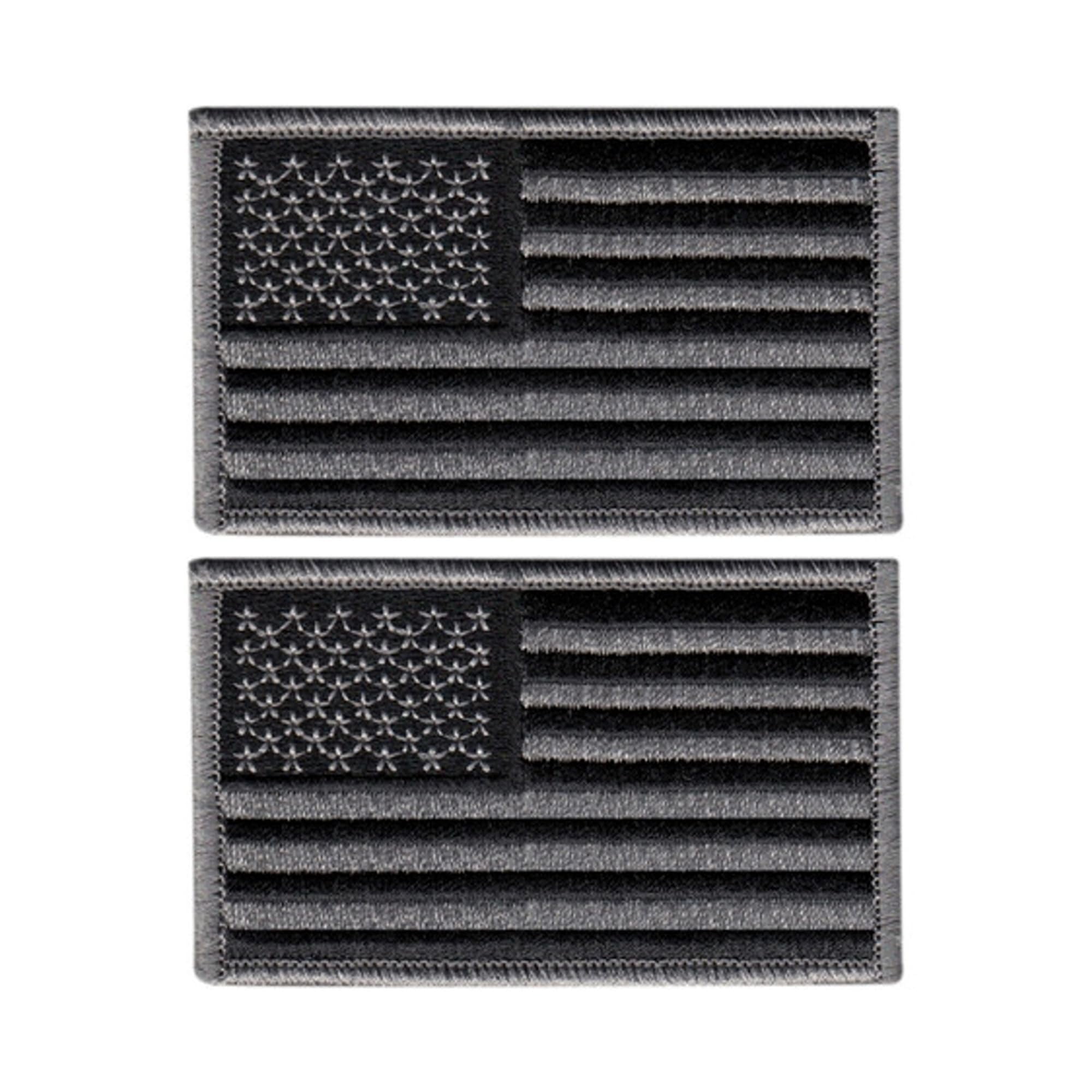 Hero’s Pride U.S. Flag Patch with Hook Backing – Black & Silver – 3.375 ...