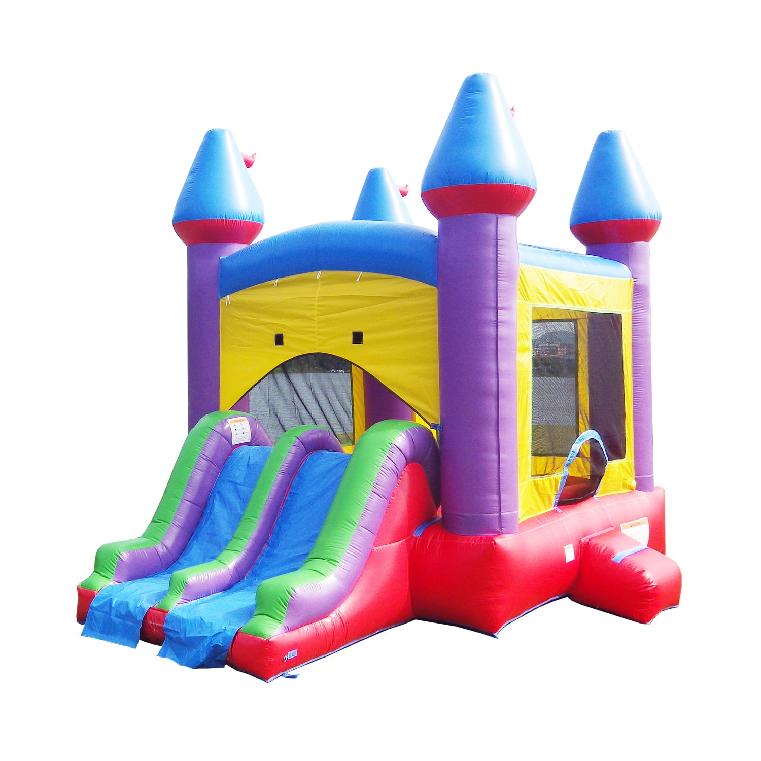 HeroKiddo Commercial Grade Bounce House, Jelly Bean Castle Dual Slide ...