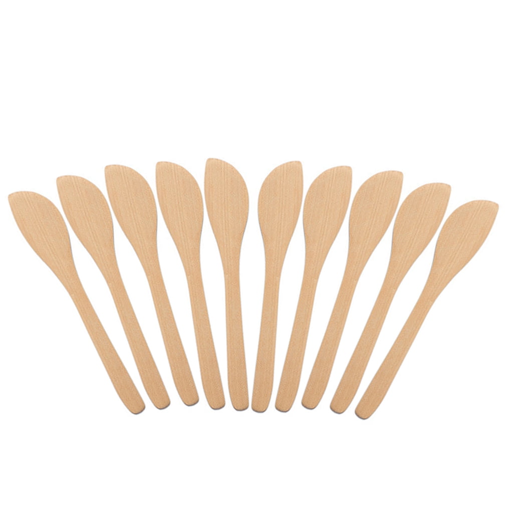 HeroNeo 10 pcs Wooden Cheese Spreader, Bamboo Butter Knife, Condiment ...