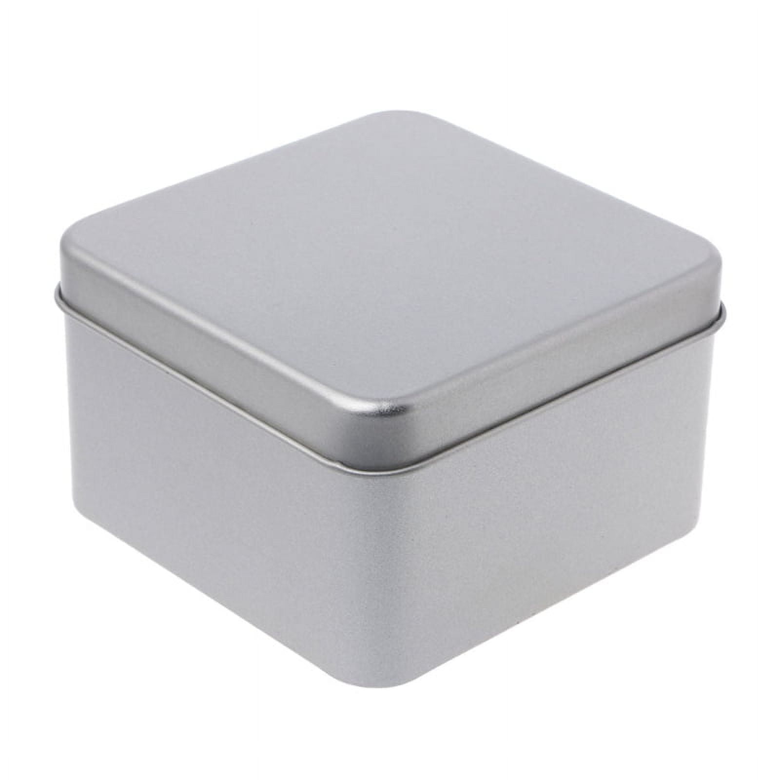 HeroNeo 9x9cm Small Metal Tin Silver Storage Box Case Organizer For ...