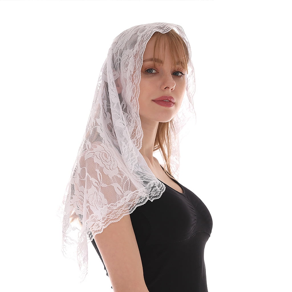 HeroNeo Lace Mantilla Catholic Church Chapel Veil Head Covering Scarf ...