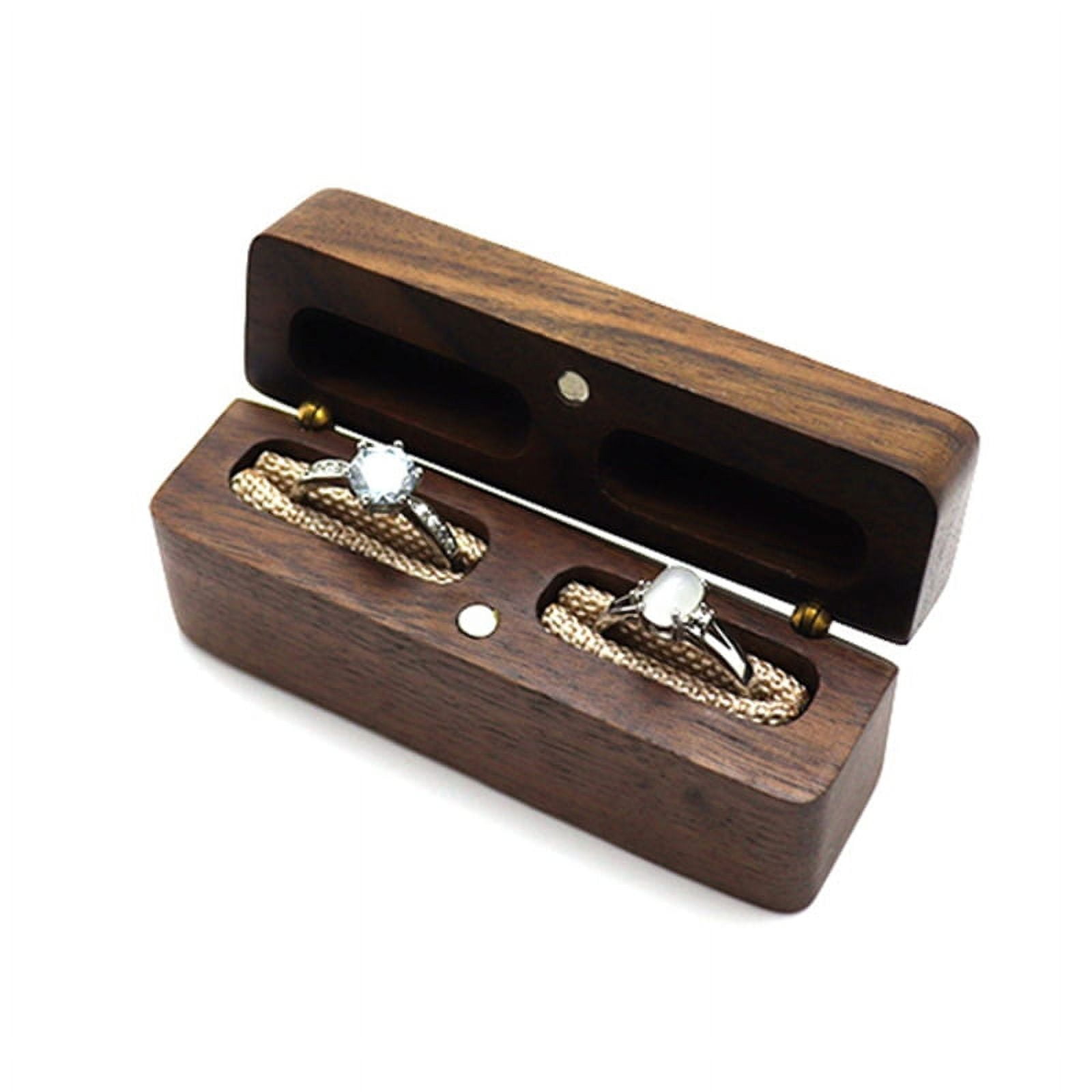 HeroNeo Unique Engagement Ring Box for Proposal Pocket Size Wooden ...